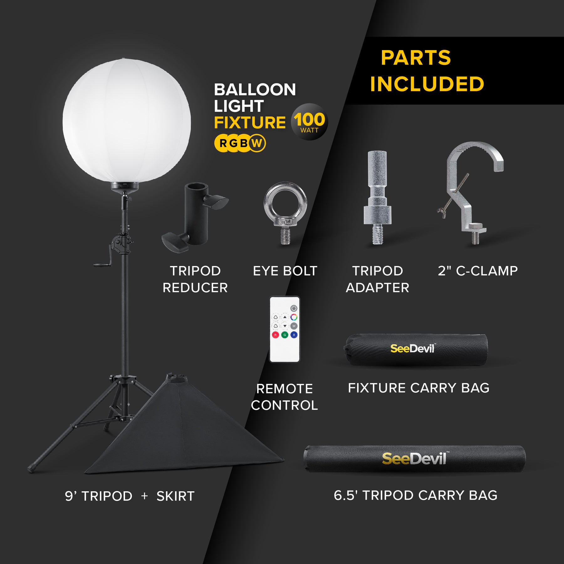 G3 Heavy-Duty 100 Watt RGBW Balloon Light Kit